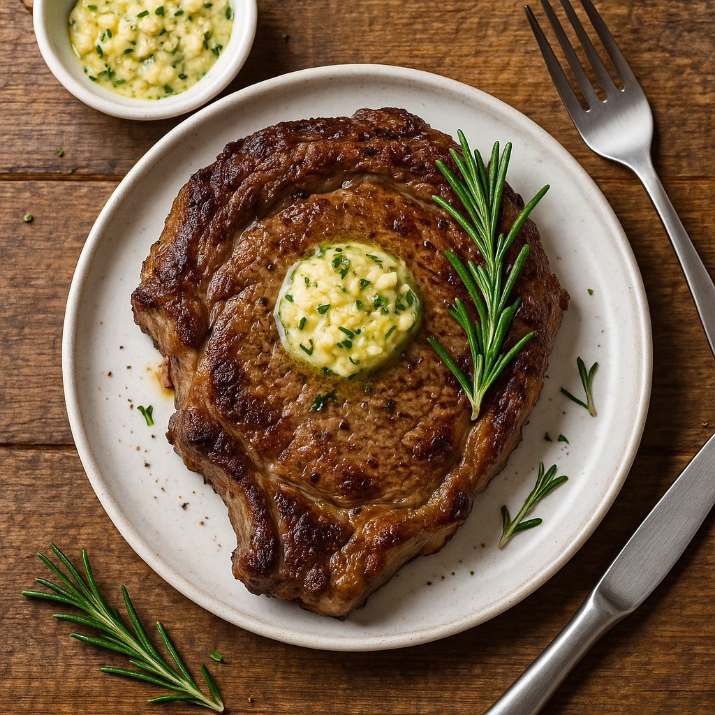 Air Fryer Ribeye with Garlic Rosemary Butter | Low Carb Air Fryer